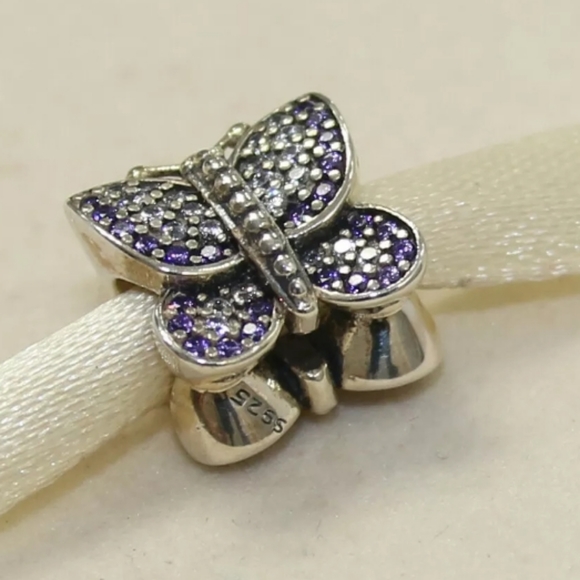 Pandora | Jewelry | Pandora Purple Sparkling Butterfly Charm | Poshmark
